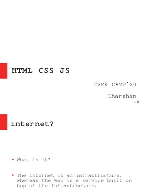 Html Css Js Fsmk Camp20 Dharshan Pdf Html Element Html