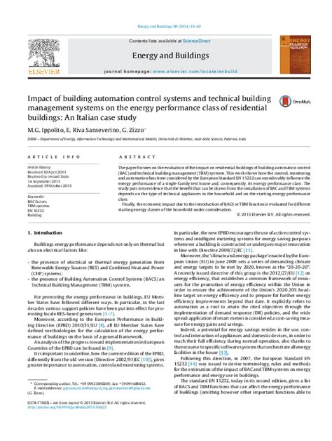 Pdf Impact Of Building Automation Control Systems And Technical Building Management Systems On