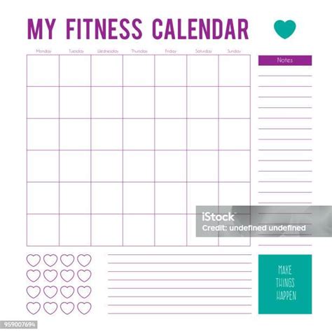 일주일 달력 페이지에 대 한 피트 니스 일정 계획 벡터 인쇄 상자 플래너 할 라이프 플래너에 대 한 페이지 인쇄에 대 한 평면 색상에 반 상자 운동 계획 페이지 운동에 대한