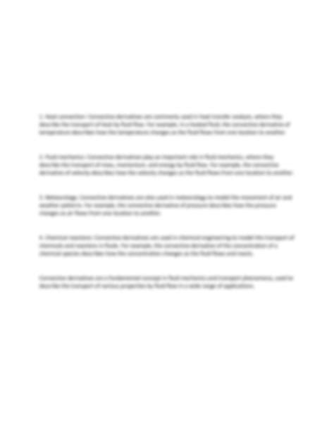 Solution Convective Derivatives With Examples Studypool Solution Convective Derivatives With Examples Studypool