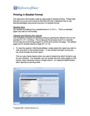 Fillable Online Printing In Booklet Format Fax Email Print PdfFiller