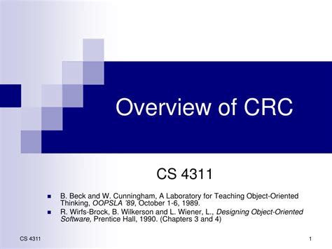 PPT Overview Of CRC PowerPoint Presentation Free Download ID