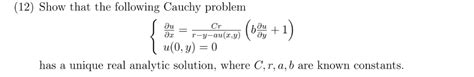 Solved Show That The Following Cauchy Problem Chegg