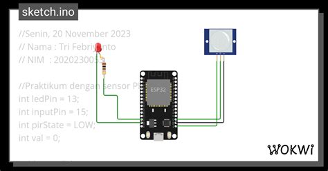 Praktikum 105 Led With Pir Motion Sensor Wokwi Esp32 Stm32