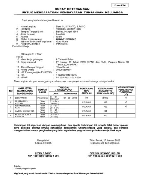 Blanko Model C From Kp4 2023 1 Yang Benar Pdf