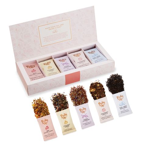 Pinky Up Loose Leaf Tea Sampler Set 5 Flavors Variety Pack 15 Packets