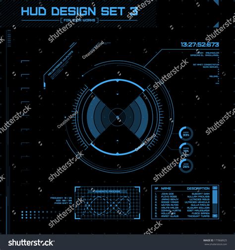 Hud Gui Set Futuristic User Interface Stock Vector Royalty Free 177868925 Shutterstock