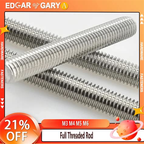 M3 M4 M5 M6 Length 20mm 60mm 150mm 200mm 500mm 304 Stainless Steel Full