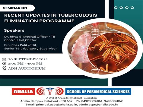 Tuberculosis Elimination Program Ahalia School Of Paramedical Sciences