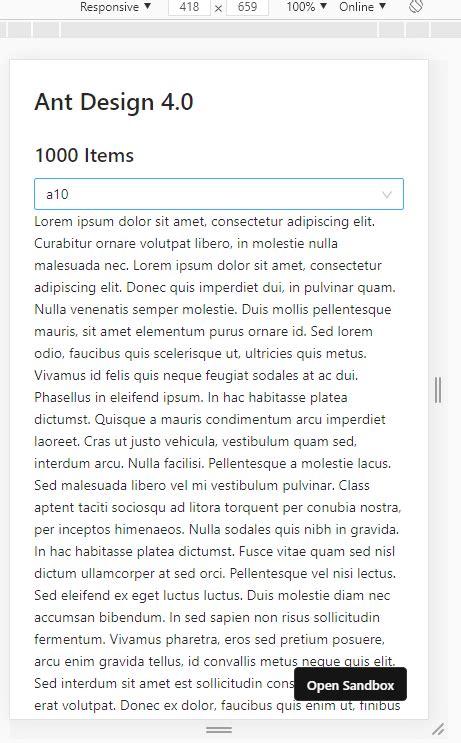 Select Dropdown Not Scrollable On Mobile · Issue 26480 · Ant Design