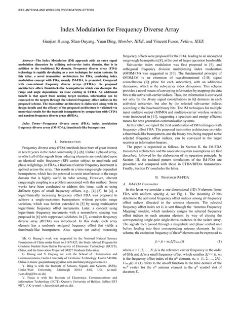 Pdf Index Modulation For Frequency Diverse Array