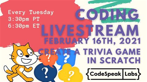 Coding Livestream Create A Trivia Game In Scratch Youtube