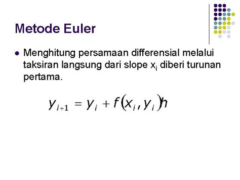 Metode Numerik Persamaan Diferensial Metode Euler L Menghitung