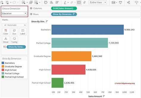 tableau dimensions as a parameter to filter report