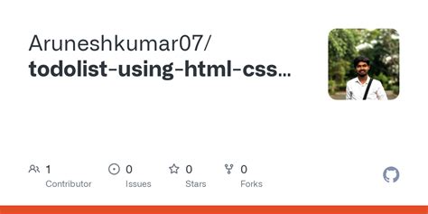 Github Aruneshkumar07todolist Using Html Css Js