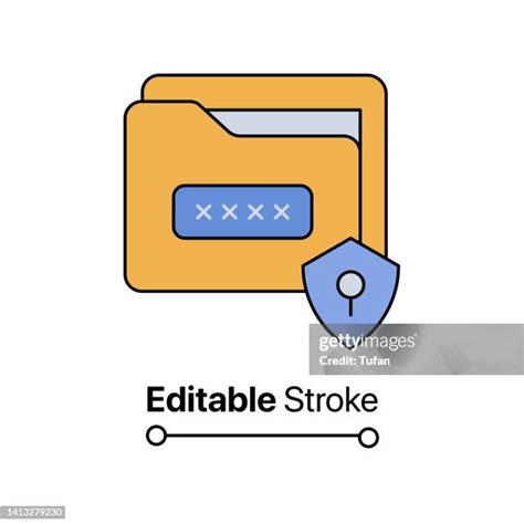 Folder Security Icon File Security Concept Vector File Folder