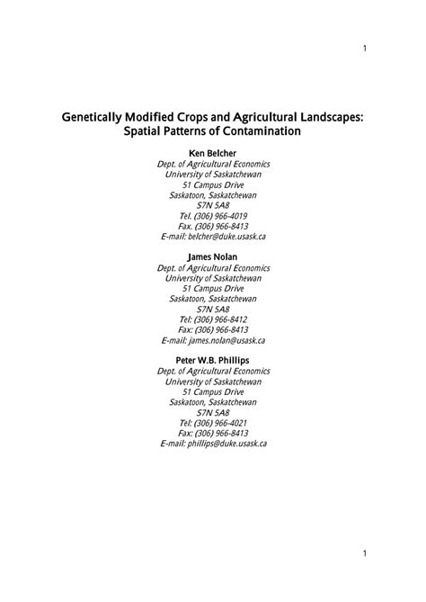 Pdf Genetically Modified Crops And Agricultural Landscapes Spatial Patterns Of Contamination