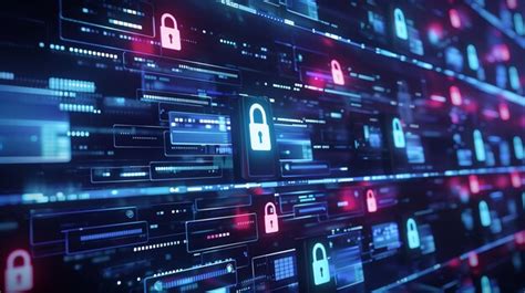 Locked Data Files Screen Displaying A Series Of File Icons Lock Symbol Premium AI Generated Image