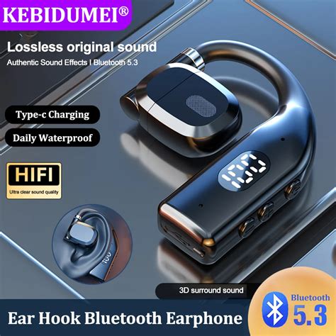 Беспроводные наушники Bluetooth 5 3 с ушным крючком наушники с поворотом на 360 градусов Hifi