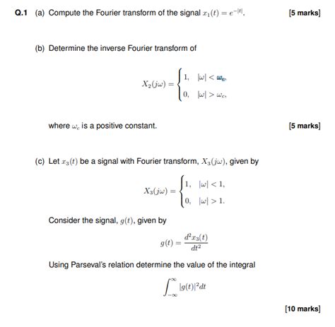 Solved A Compute The Fourier Transform Of The Signal