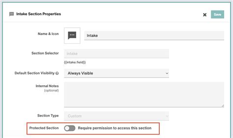Protected Sections Filevine Help Center