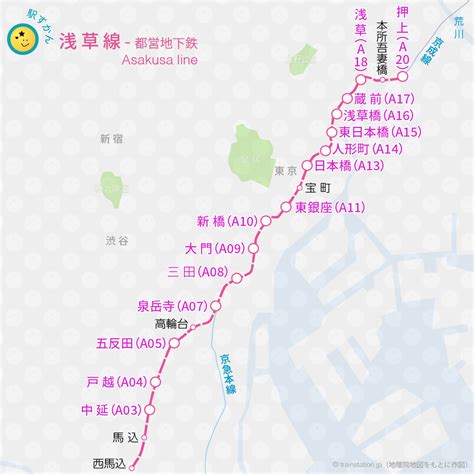 都営浅草線 路線図と駅一覧 京急本線・京成線 直通 わかりやすい 駅ずかん