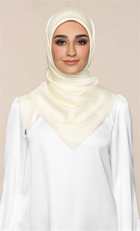 Matte Satin Silk Square Scarf With Nanotechnology In Vanilla Cream Fashionvalet Matte Satin