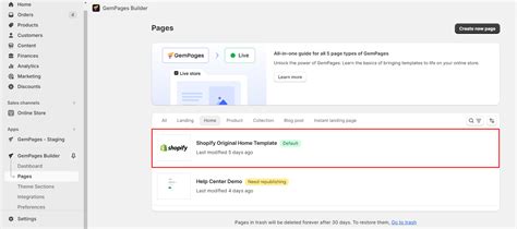 Set A Gempages Page As Default Help Center