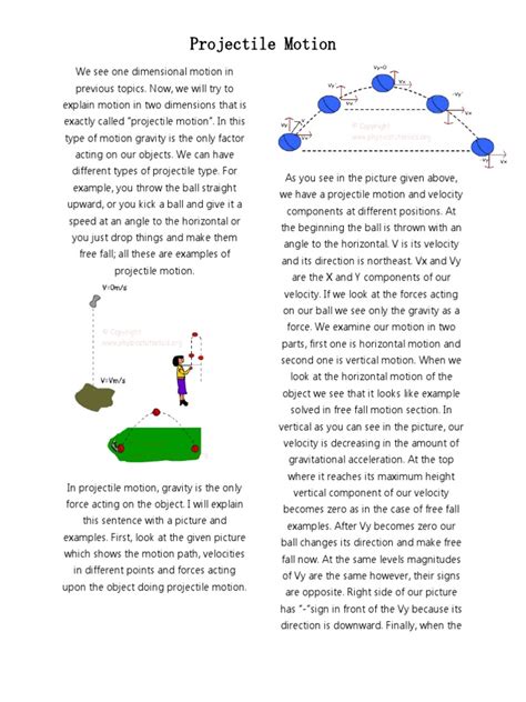 Science Projectile Motion Pdf Projectiles Force