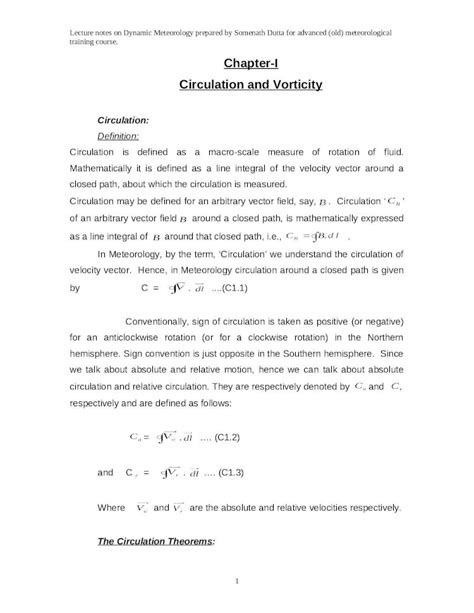Doc Vorticity And Circulation Dokumentips