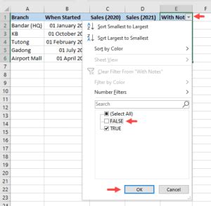 How To Filter Cells With Notes In Excel