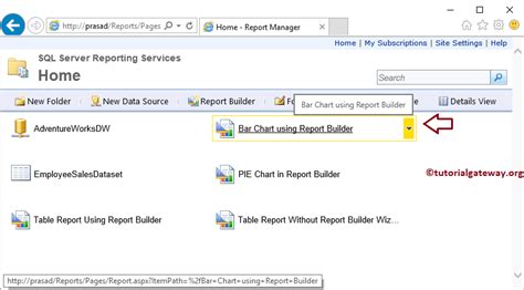 create bar chart in ssrs report builder