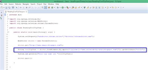 selenium by arun reading tool tip text using getattribute method of selenium