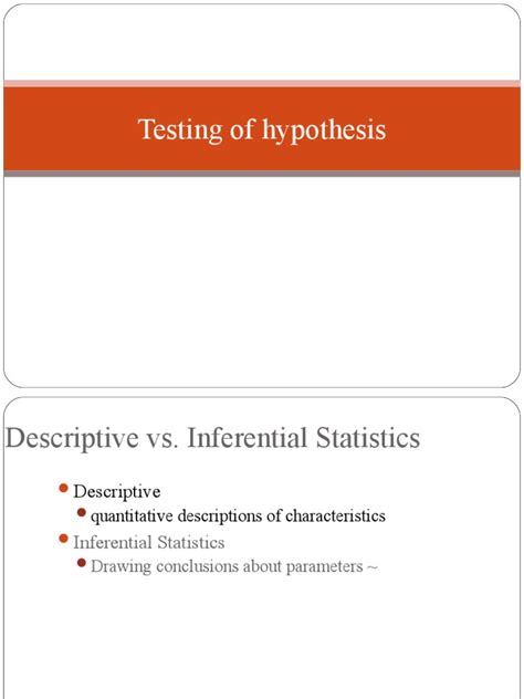 Testing Of Hypothesis Pdf Statistical Significance Standard Deviation