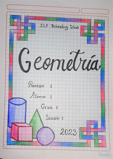 Portada De Geometria Para Cuadernos