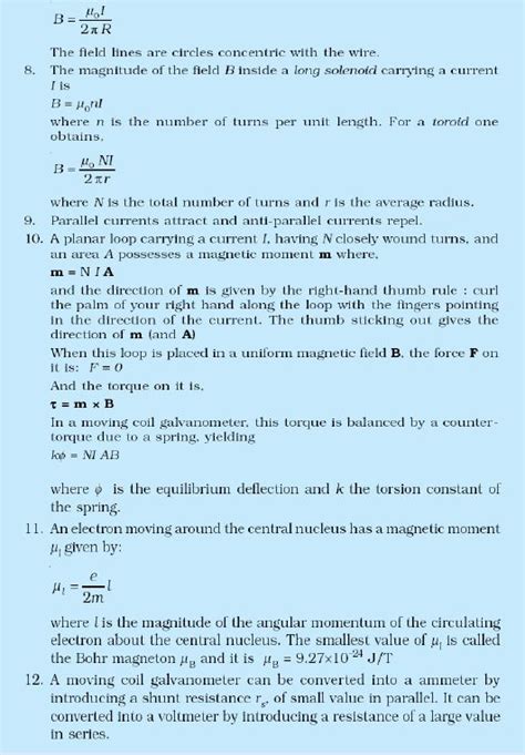 DMR S PHYSICS NOTES MOVING CHARGES AND MAGNETISM Summary NCERT