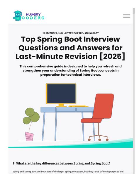 Hungrycoders Com Blog Top Spring Boot Interview Questions And