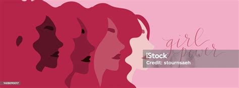 소녀 파워 레터링 다양한 피부색 일러스트레이션의 여성 그룹 개념에 대한 스톡 벡터 아트 및 기타 이미지 개념 공동체 국가 관광명소 Istock