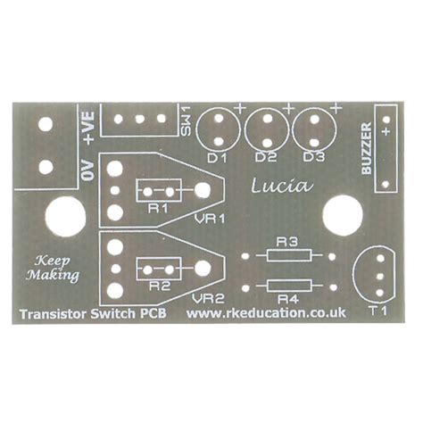 RK Education Transistor Switch Project PCB Rapid Electronics