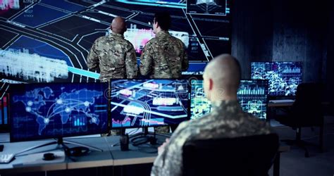 Soldier Manning Technology Center Stock Image Image Of Data Support 360036347