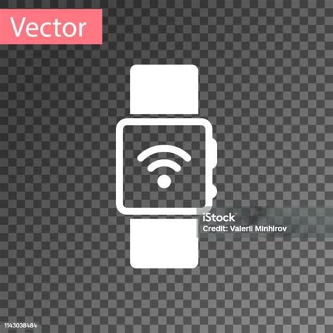 흰색 스마트 워치 투명 배경에 고립 된 무선 기호 아이콘 벡터 일러스트 개념에 대한 스톡 벡터 아트 및 기타 이미지 개념 개인 장식품 만짐 Istock