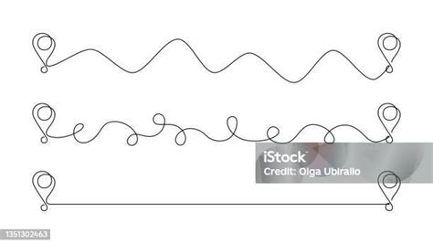 직선에서 곡선까지 두 점 사이의 경로 집합과 연속 한 줄 도면에서 혼란스러운 방법 얇은 선형 스타일로 성공을 향한 길 낙서 벡터 일러스트레이션 한붓그리기에 대한 스톡 벡터