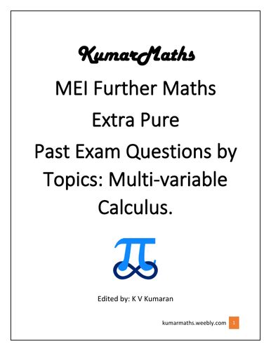 Mei Further Maths Multi Variable Calculus Teaching Resources