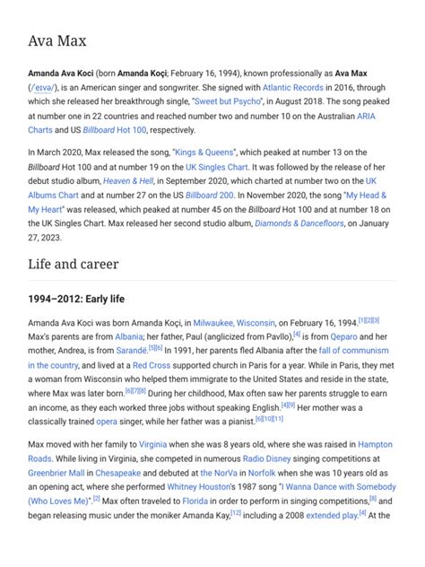Ava Max Wikipedia Pdf