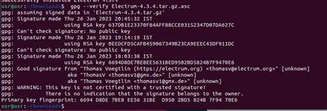 Attempting To Verify Signatures On Ubuntu Relectrum