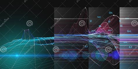 Abstract Background Virtual Graph Grid With Blurred Lines And Dots Big Data Presentation