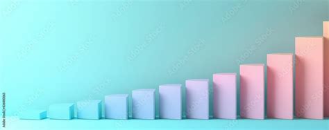 Colorful Bar Chart Indicating Growth And Progress On A Gradient Background With Bars In