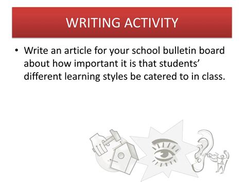Ppt Pre Writing Tasks For Visual Auditory And Kinesthetic Learners Powerpoint Presentation
