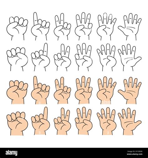 Fingers Hand Gestures Counting Number Stock Vector Image And Art Alamy