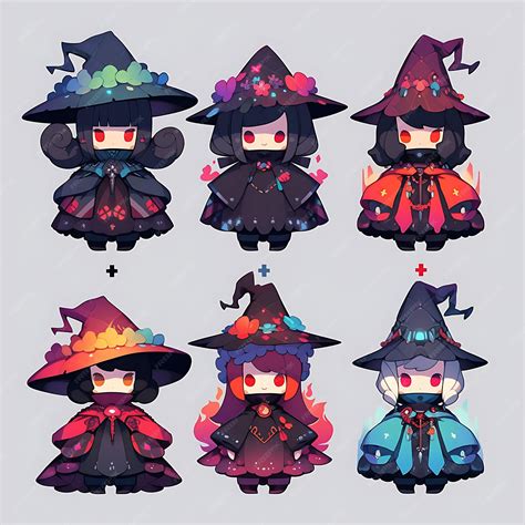 Premium Photo Character Anime Of Female Chibi Kawaii Cyber Witch